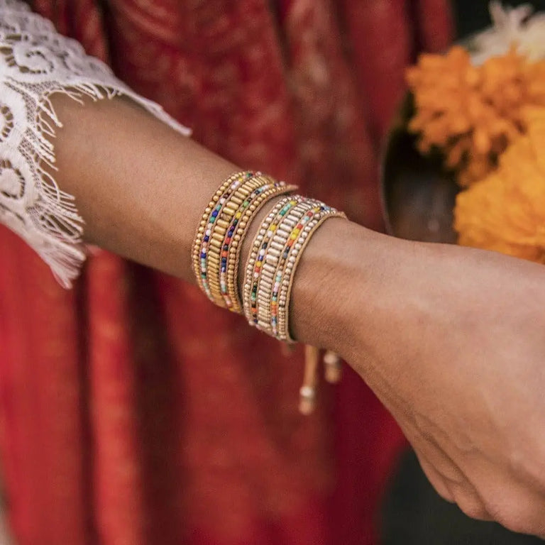 Darjeeling Beaded Bracelet - Gold Bracelet - Love Is Project